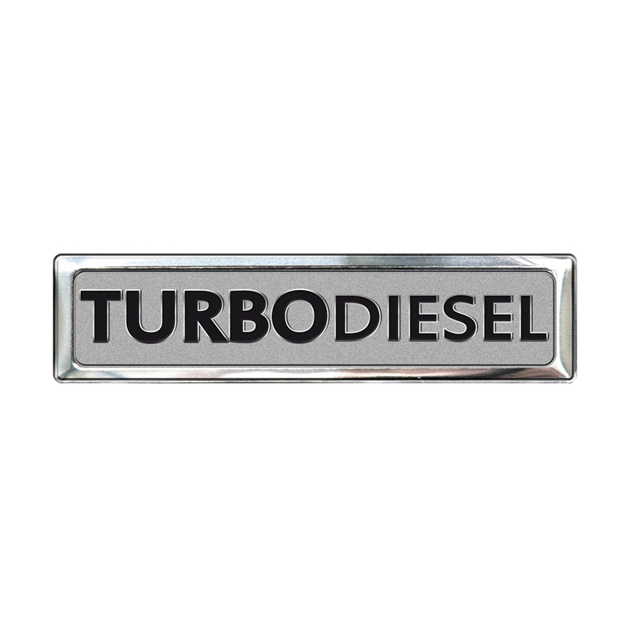 Aluminium Embleem/Logo - TURBO DIESEL - 7x1,7cm | Winparts.nl - Stickers