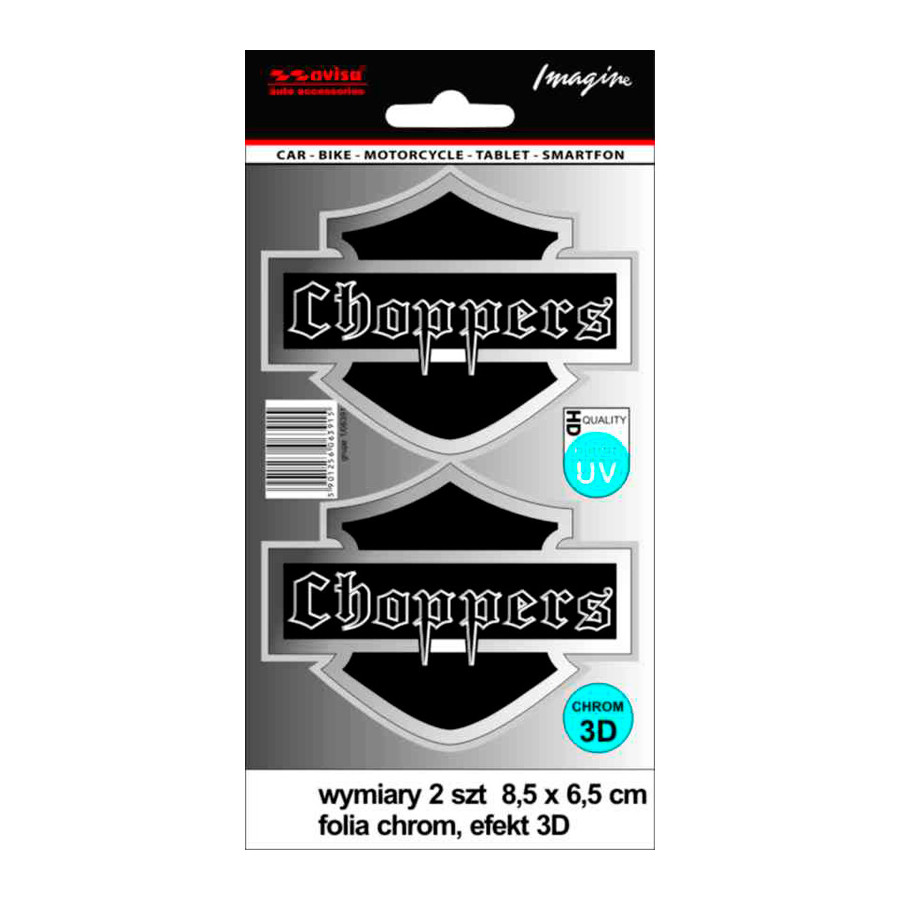 AutoTattoo Sticker Choppers 3D Chrome - 8,5 x 6,5cm | Winparts.nl ...