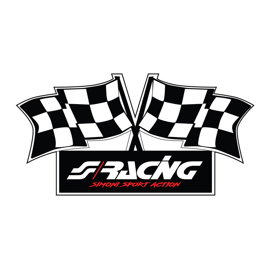 Simoni Racing Sticker 'Flag' - 100x50mm | Winparts.nl - Stickers