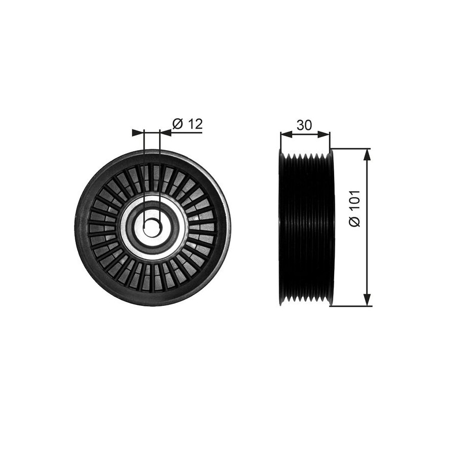 Guide roller/reversing roller, Poly V-belt T36170 Gates | Winparts.eu ...
