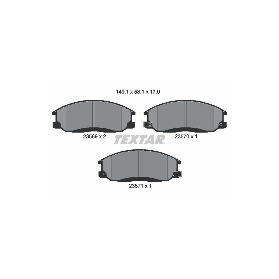 Kit de plaquettes de frein, frein à disque 2356901 Textar | Winparts.fr ...
