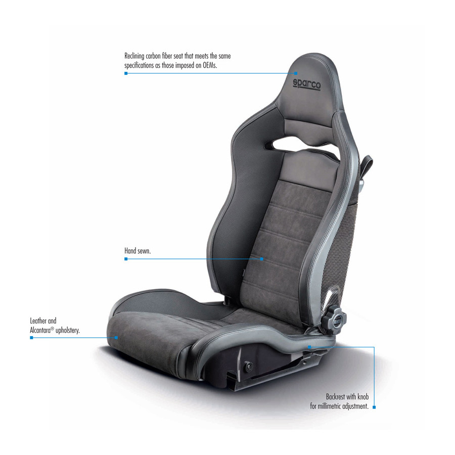 Sparco Sportstoel SPX Zwart Leder/Alcantara (Linkerzijde verstelbare ...