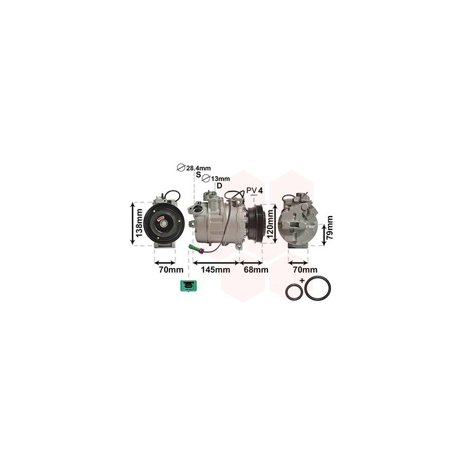 AIRCO COMPRESSOR 4 Cyl 00-01 voor o.a. AUDI, SKODA, VOLKSWAGEN ...