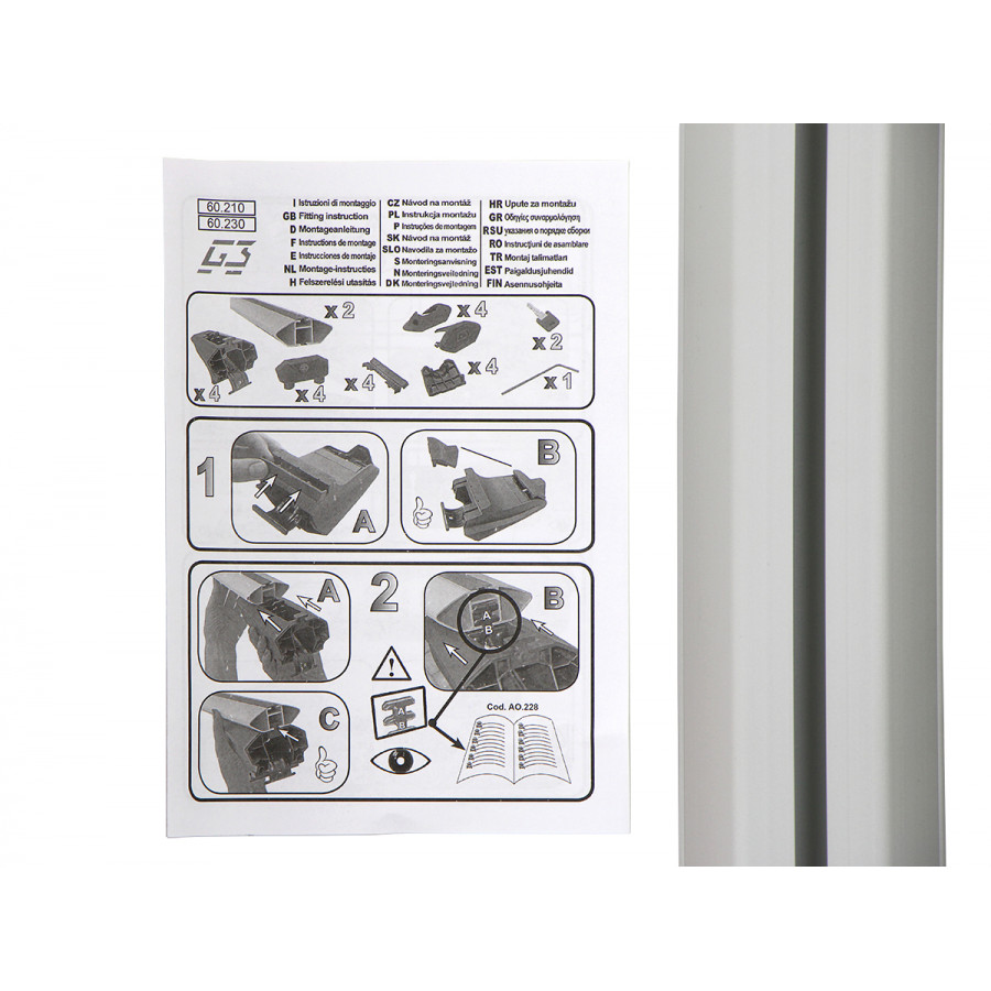 G3 CLOP Airflow roof bars aluminum 130 | Winparts.co.uk - Roof bars for ...