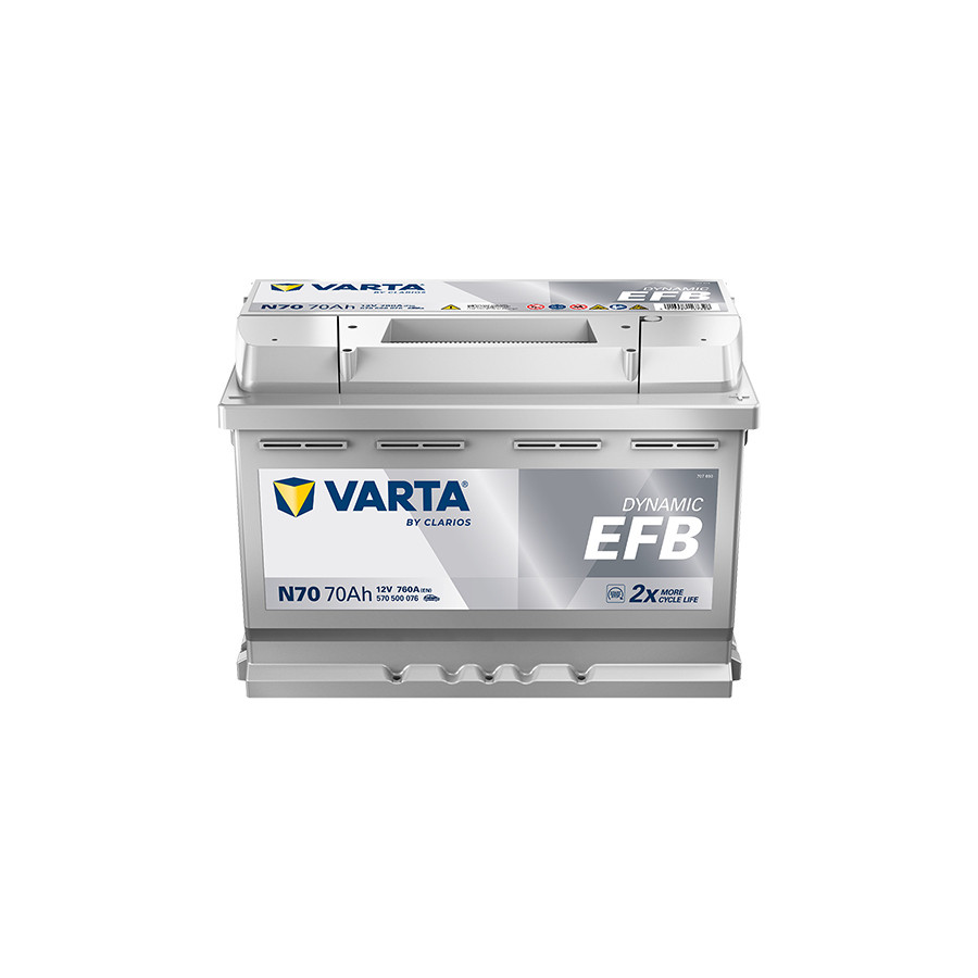 Varta Accu Dynamic EFB N70 70 Ah voor o.a. AC, ALFA ROMEO, AUDI, BMW ...