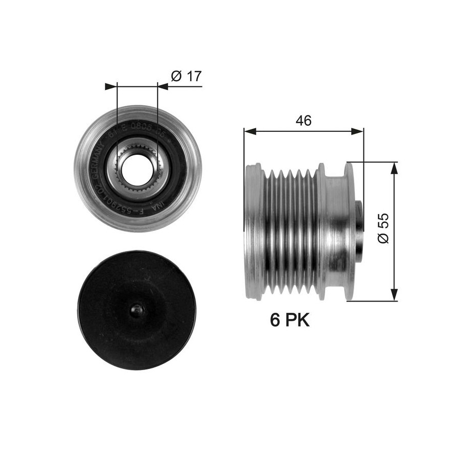 Dynamovrijloop DriveAlign® OAP7092 Gates voor MERCEDES-BENZ SPRINTER 3 ...