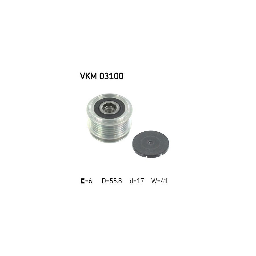 Dynamovrijloop VKM 03100 SKF voor o.a. AUDI, FORD, LTI, SEAT, SKODA ...