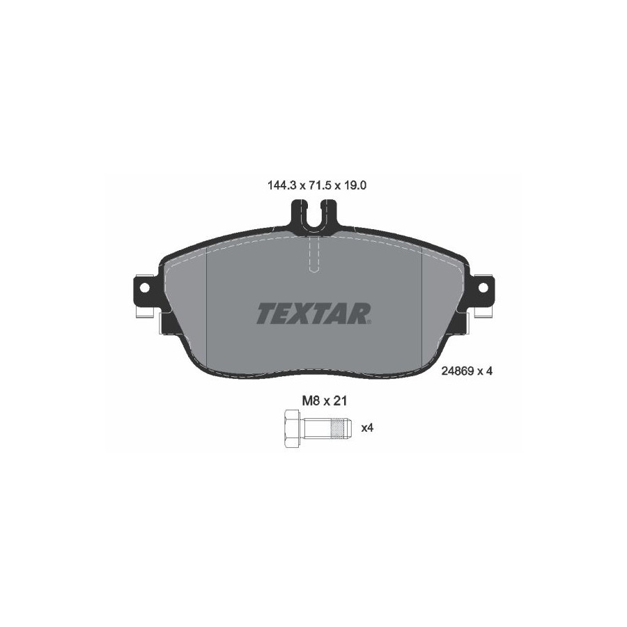 Remblokkenset, schijfrem 2486901 Textar voor o.a. INFINITI, MERCEDES ...