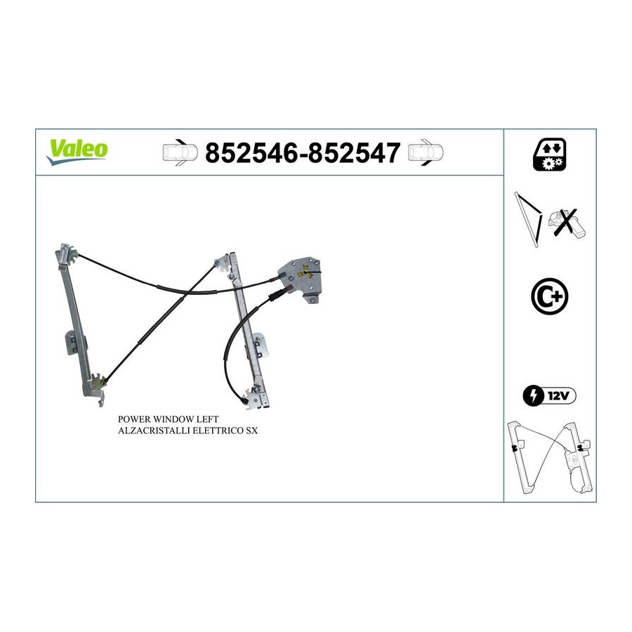 Raambedieningsmechanisme 852546 Valeo voor o.a. BMW | Winparts.nl ...