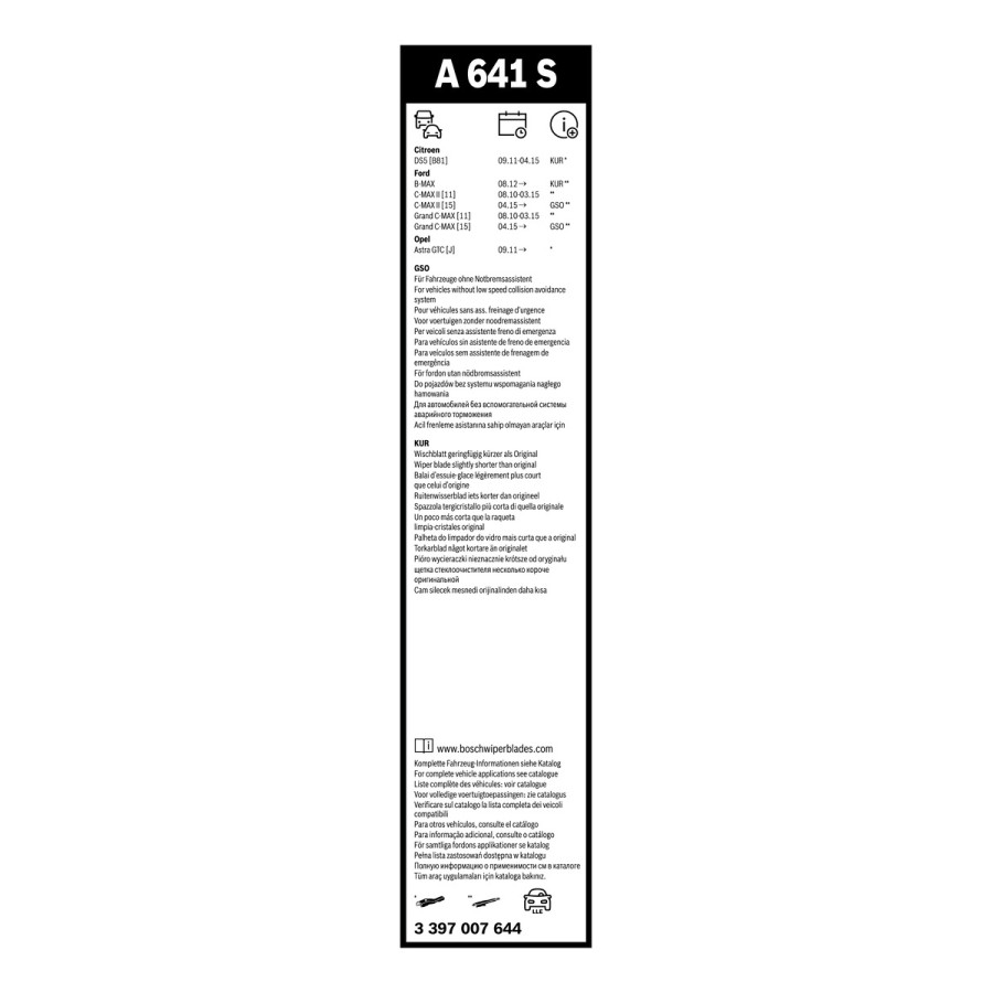 Bosch ruitenwissers Aerotwin A641S - Lengte: 725/625 mm - set ...