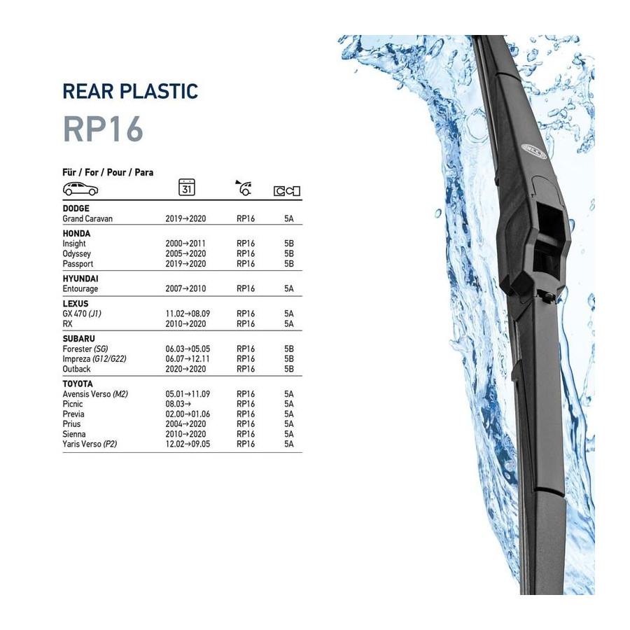 Ruitenwisser achter 9XW 358 112-941 Hella voor o.a. LEXUS, SUBARU ...