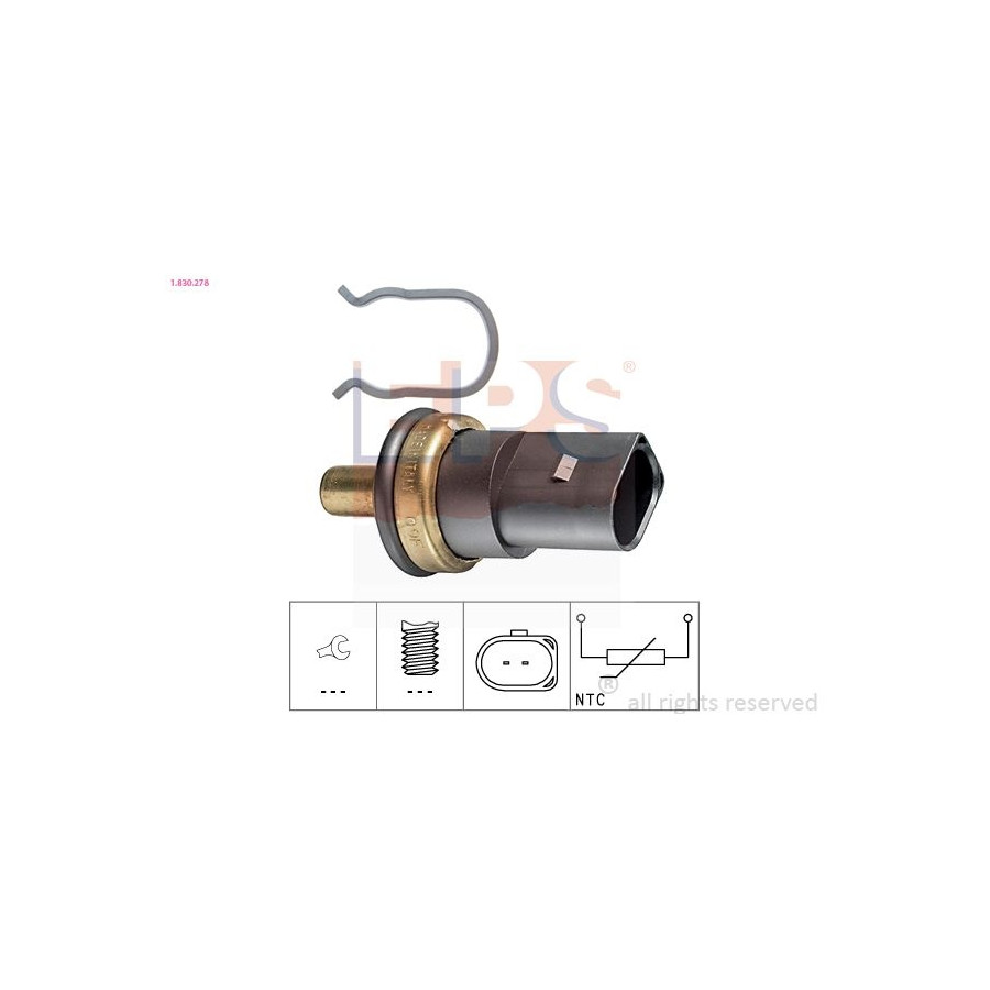 Temperatuursensor 1.830.278 EPS Facet voor o.a. AUDI, BENTLEY, CUPRA ...