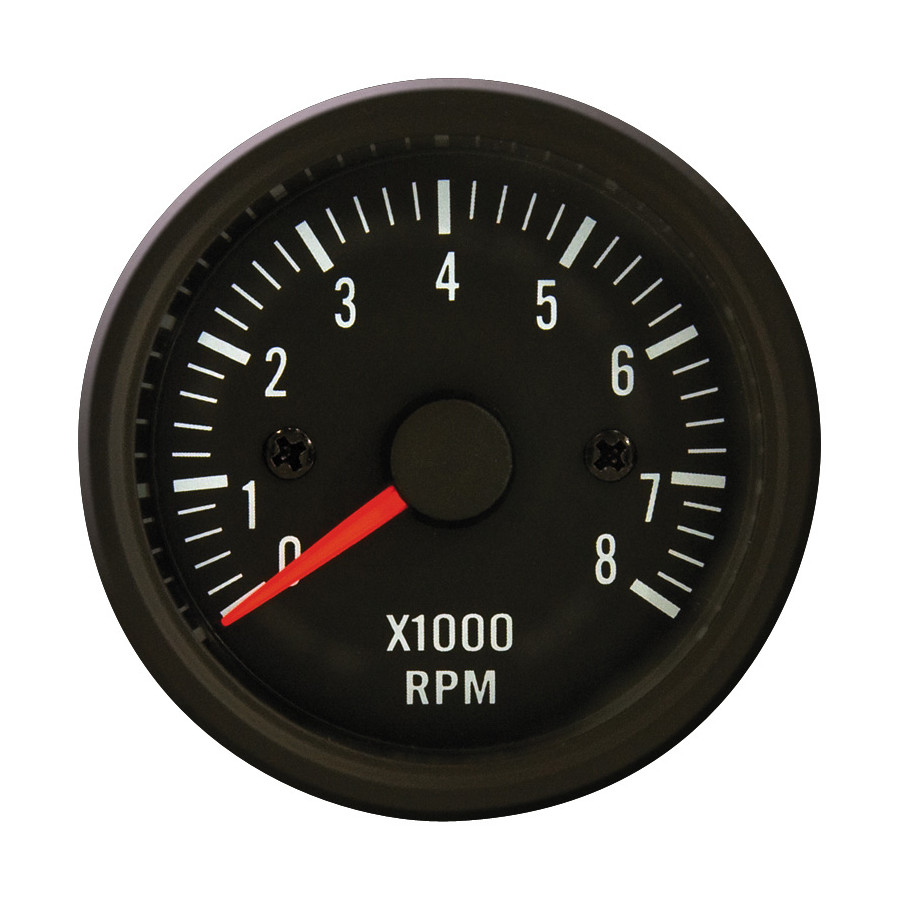 Performance Instrument Black Tachometer> 8000rpm 2/3/4/5/6/8 cyl. 52mm ...