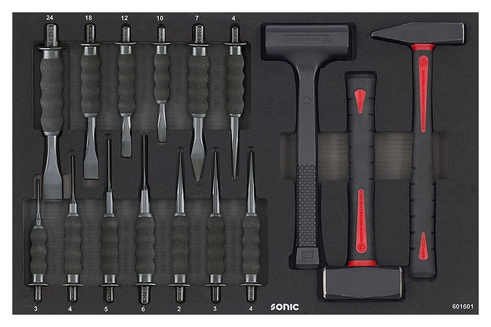 Sonic Hammer & Pin Driver Set 16 delar | Winparts.se - Hammare och mejslar