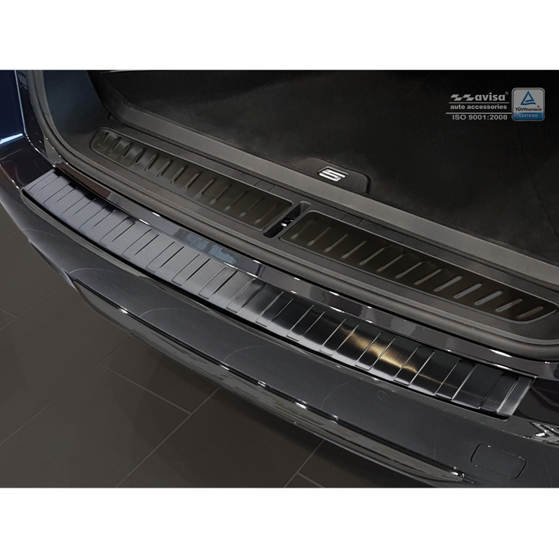 Black Stainless Steel Rear bumper protector BMW 5-Series G31 Touring ...