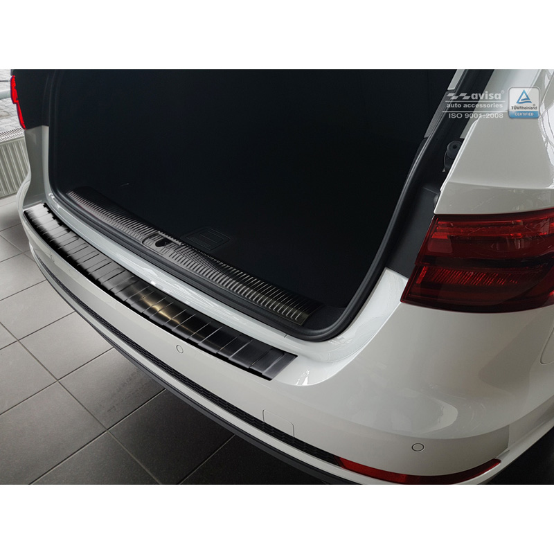 Black stainless steel rear bumper protector Audi A4 B9 Avant 2015 ...