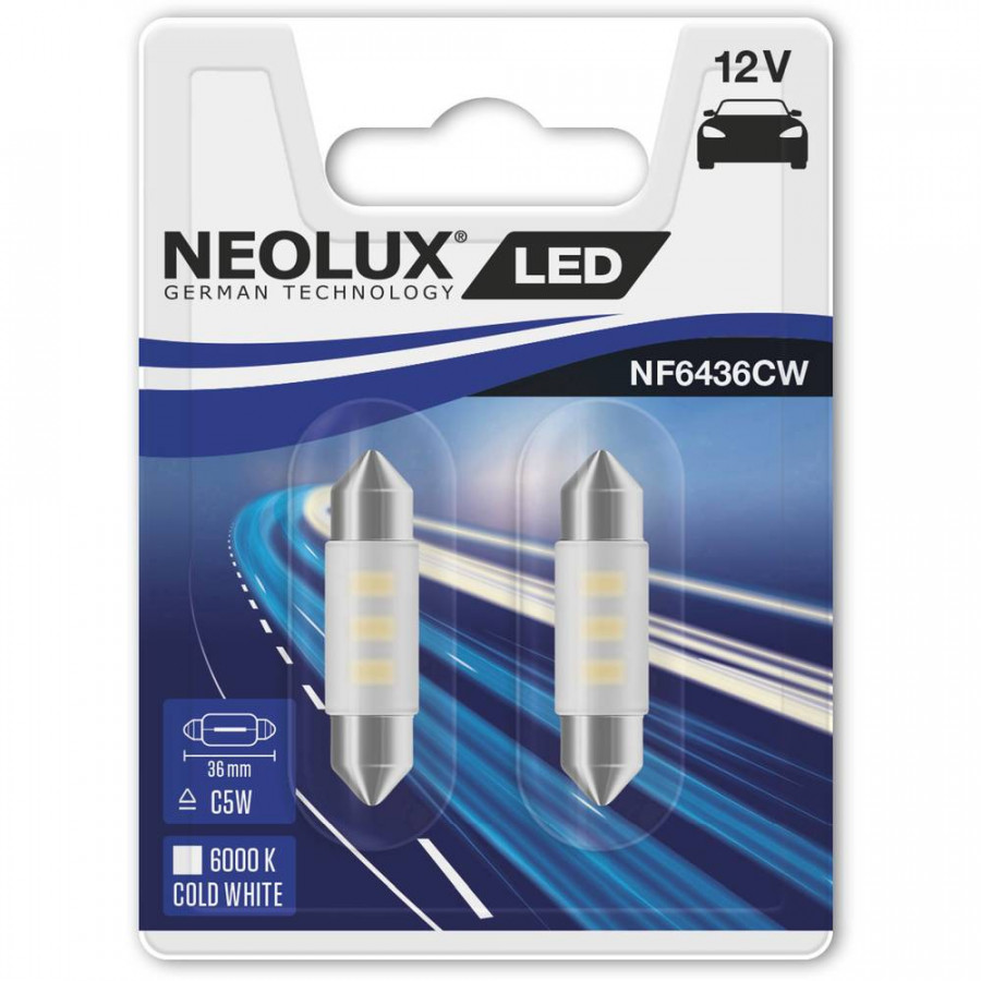 Neolux LED Retrofit 6000K - Festoon 36mm - 12V/0.5W - set à 2 stuks ...