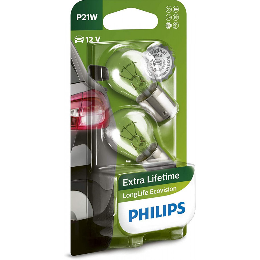 Philips LongLife EcoVision P21W | Winparts.nl - Autolampen