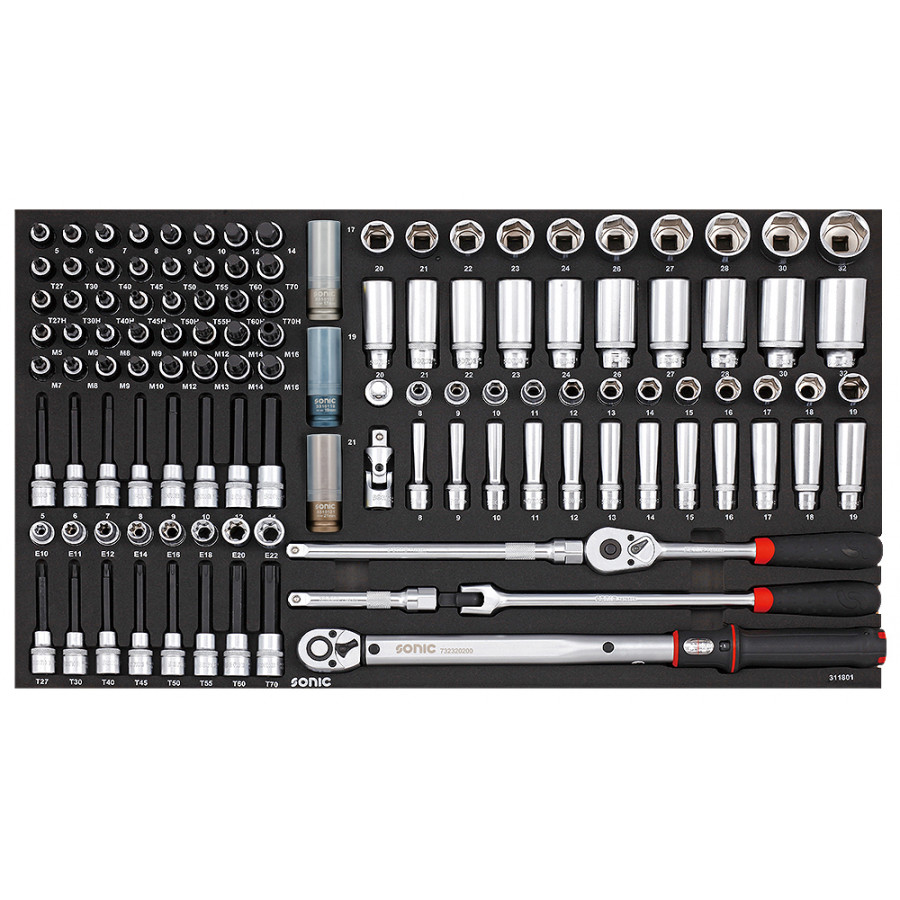 Sonic Doppenset 1/2", Jumbo 118-delig | Winparts.nl - Foam inlays